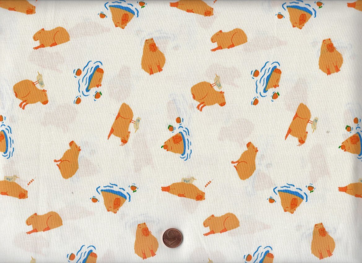 Quilt Cabin Ruby star society Animal animal Capybara natural ...